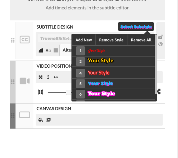 Add Substyles to Individual or All Words - ClipScribe