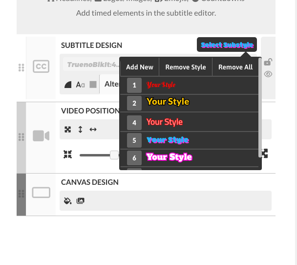 Add Substyles to Individual or All Words - ClipScribe