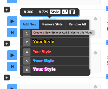 Add Substyles to Individual or All Words - ClipScribe